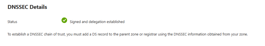 Configuring DNSSEC for Azure DNS